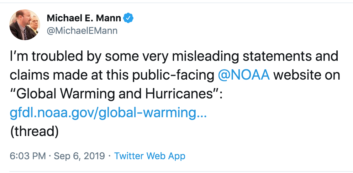 'Alarmism enforcement' on hurricanes and global warming - Climate Etc.